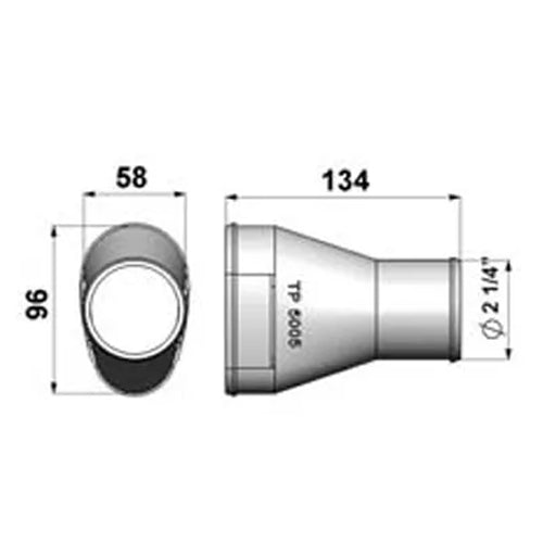 VW K-Jetronic Oval to 2,25"round power ITB cap – SPA TURBO USA