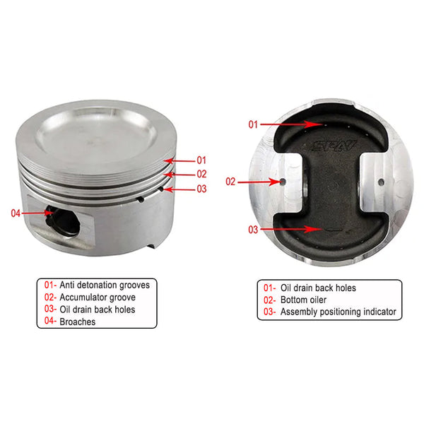 Forged piston and rings set 83mm VW ABA 2.0L 8V + VW 159mmx20mm Basic ...