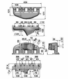 VW VR6 12V OBDI Short Runner Induction Intake Manifold + 0.141" 3.60mm ...